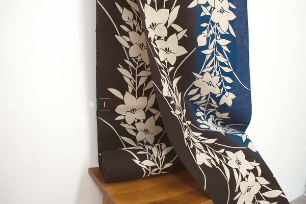 Shokunin Collection Hand Printed Chusen Japanese Yukata Fabric Kikyo