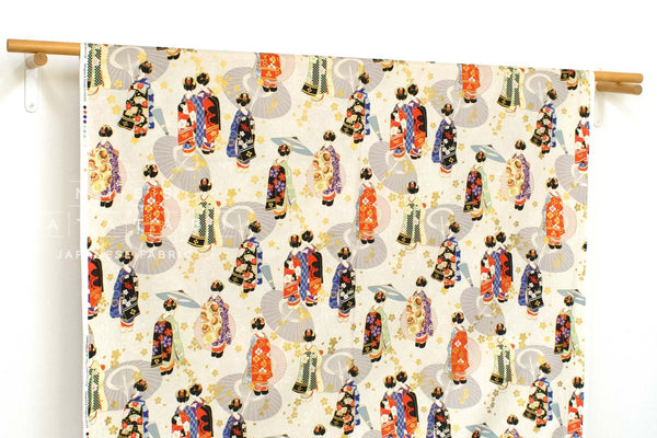 Maiko Metallic Gold Miss Matatabi Japanese Fabric