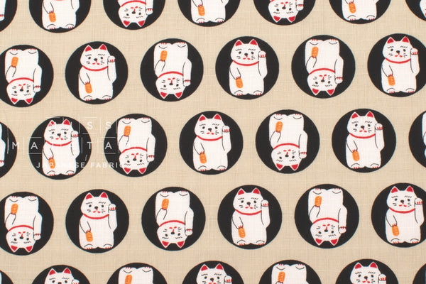 Maneki Neko A Miss Matatabi Japanese Fabric