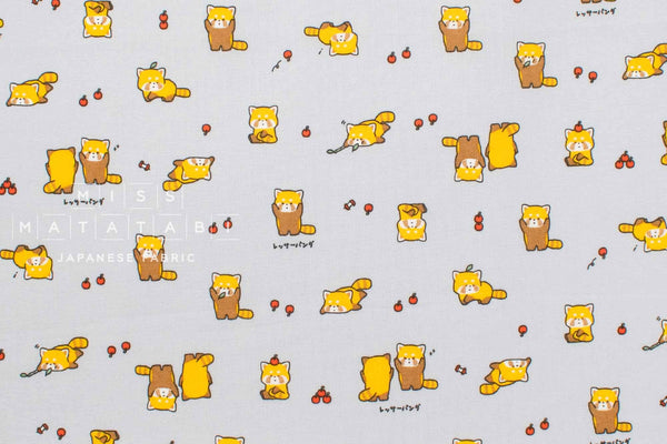 Red Panda - grey – Miss Matatabi Japanese Fabric